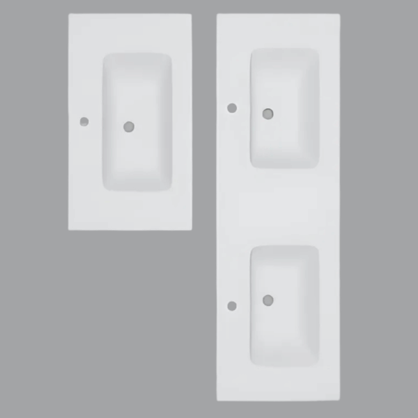 Plan Double Vasque Minéral Marbre H120 2 dimensions