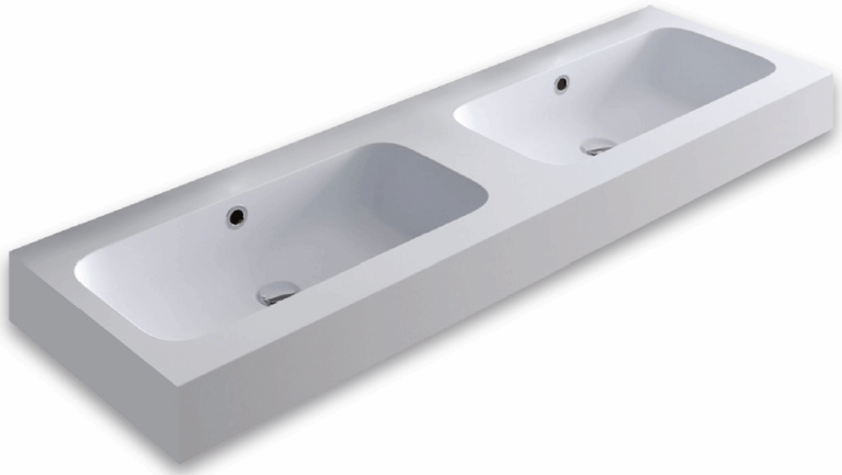 Plan Double Vasque Minéral Marbre H120 2 dimensions